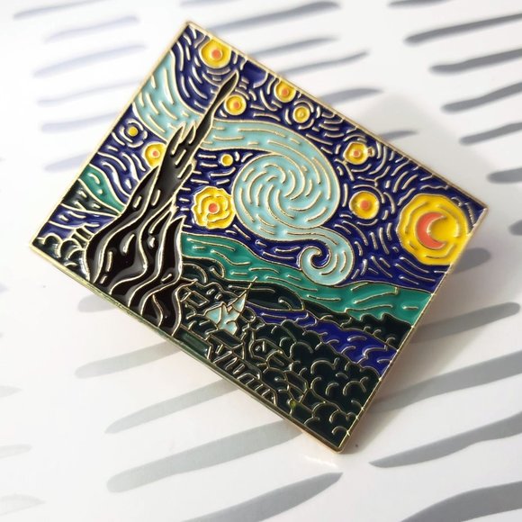Jewelry | Vincent Van Gogh Starry Night Pin Badge Brooch | Poshmark